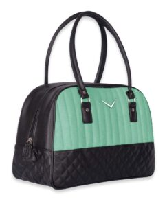 liquorbrand women's large overnight-bowler bag purse (mint metal flake)