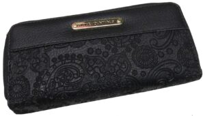 stone mountain embossed leather crazy paisley checkbook wallet black