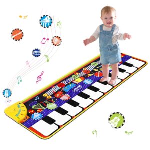 musical piano mat for toddlers - 28 music sounds floor piano keyboard dance playmat - toy & gift for kids 1-5 years old boys girls