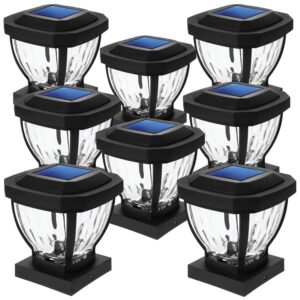 home zone security decorative outdoor solar post lights black no wiring 8 set