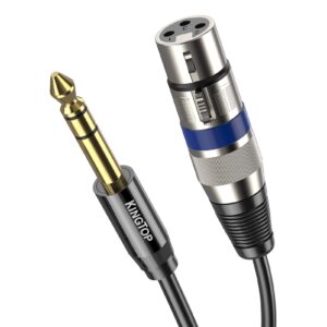 kingtop xlr female to 6.35mm (1/4 inch) trs male jack lead balanced signal interconnect cable, xlr to quarter inch cable for microphones, mixer, audio sound consoles, power amplifier (4.5ft / 1.4m)