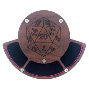 c4labs tri-pocket solid walnut top dice coasters: ice green - d20