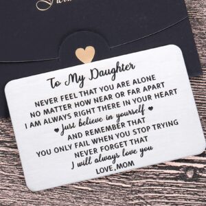 mother to daughter wallet card inserts valentine gifts for stepdaughter from mom graduation mothers day 16 18th birthday for her teen adult women teenage girls inspirational gifts christmas