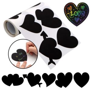 joyin valentines day gift cards in heart shape scratch sticker roll, art and craft for kids party favor, classroom exchange prizes, valentine’s greeting cards