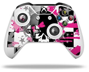 wraptorskinz decal vinyl skin wrap compatible with xbox one s/x controller - scene kid girl skull (controller not included)