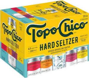 topo chico hard seltzer variety pack, 12-pack 12-oz cans, 4.7% abv