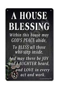 mvgges a house blessing 8"x12" metal tin sign, hanging sign, wall art, home decor inspirational decor