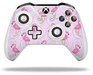 wraptorskinz decal vinyl skin wrap compatible with xbox one s/x controller - flamingos on pink (controller not included)