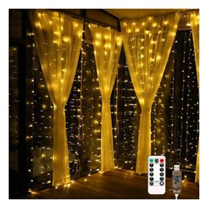 liupengwei led light string curtain, remote control, 8 modes lights, warm white led 300 fairy lights, decorative light string fairy, home garden decoration wedding party garden ghost light