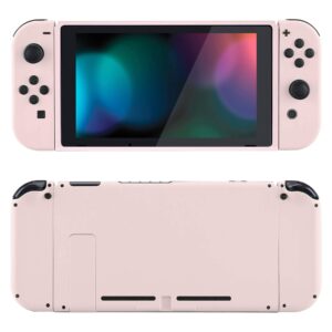 extremerate pink front back plate for nintendo switch console, ns joycon handheld controller housing with full set buttons, full set replacement shell for nintendo switch - switch not included