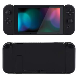 extremerate black front back plate for nintendo switch console, ns joycon handheld controller housing with full set buttons, full set replacement shell for nintendo switch - switch not included