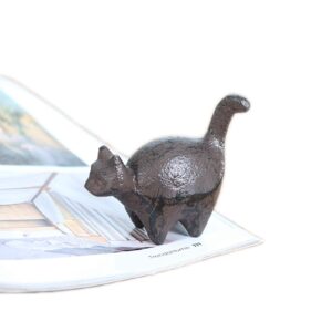 canjoyn cast iron paperweight garden home office desk decor collection animal figurine (cat)