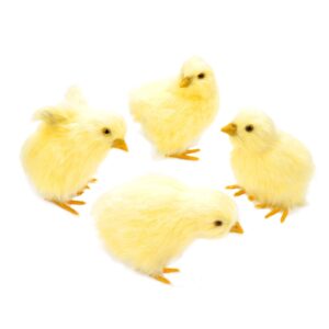 4 pcs realistic plush little chick figurine lifelike furry animal toy simulated chicken sound photography props easter chicks decor 4 poses