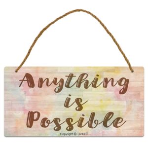 anything is possible 20x30 cm metal retro look decoration plaque sign for home kitchen bathroom farm garden garage inspirational quotes wall decor