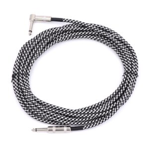 disens instrument cable 30ft - amp cord for bass & electric guitar - straight to right angle 1/4 inch(6.35mm) instrument cable braided tweed guitar cable