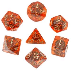 steampunk gear dnd dice set for dungeons and dragons gifts, d&d, d and d, pathfinder, accessories, d20, polyhedral, resin dice, metal, dice tray, tower, bag, box