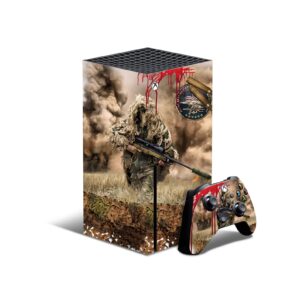 zoomhitskins compatible with x1 series x, sniper camouflage army war battle soldier, durable, bubble-free, goo-free, made in usa