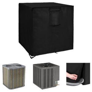 womaco air conditioner cover for outside units waterproof ac covers outdoor central a/c evaporative cooler cover airconditioner protector for winter exterior (black, 36"l x 36"w x 39"h)