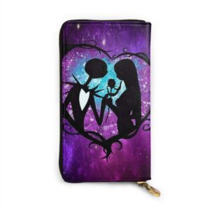 tawoao nightmare before christmas purse gifts womens small wallet ladies wristlet clutch rfid blocking genuine leather zip purse