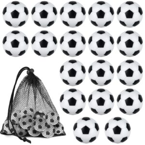 coopay 18 pieces 32mm foosball balls table football soccer replacement balls multicolor official tabletop game balls with a black drawstring bag (black/white pentagon)