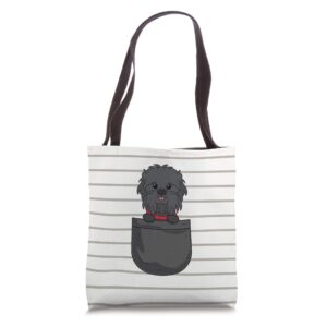 funny affenpinscher dog in pocket mom dad dog gift women tote bag