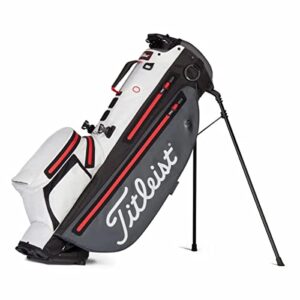 titleist - players 4 plus stadry golf bag - charcoal/white/red