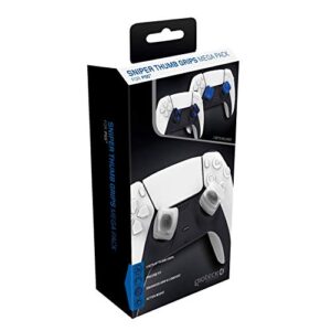 gioteck smp ps5 – thumb grips ps5 megapack caps/caps/protective silicone for playstation 5 joysticks – non-slip – aiming aid – ps5 controller protector (3 pack) white/blue/black