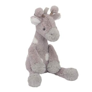 lambs & ivy linen safari gray giraffe stuffed animal toy - stretch