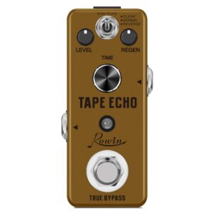 rowin tape echo delay digital guitar effect pedal with storage of timbre sound pedal true bypass mini size full metal shell lef-3809