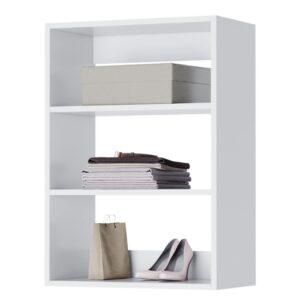 modular closets vista collection short tower wood built in closet organizer unit (white, 31.5" wide)