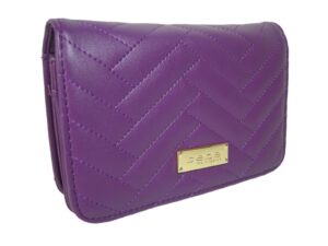 new bebe logo purse hand bag crossbody or clutch removable chain strap purple