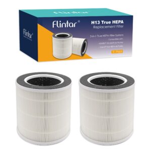 flintar vk-6067b h13 true hepa replacement filters, compatible with vremi and hokeki vk-6067b air purifier, 3-in-1 h13 grade true hepa and activated carbon filter set (2 - set)