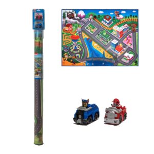 gertmenian nickelodeon paw patrol town tower interactive rug includes 2x cars feat. chase and marshall suitable for classroom, nursery, bedroom, or play area 40x54in medium, 32500