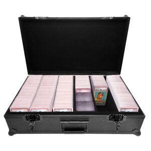 hard storage case for 250+ graded cards slabs | designed for psa, bgs, cgc, toploaders, one-touch, etc. | strong protection, lockable box with foam blocks