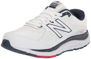 new balance mens 840 v3 walking shoe, white/natural indigo, 10.5 us