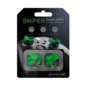 gioteck stgx thumb grips xbox series x/s – caps/caps/protective silicone for xbox x/s joysticks grips – anti slip – aim – xbox series x/s controller protector – camo green