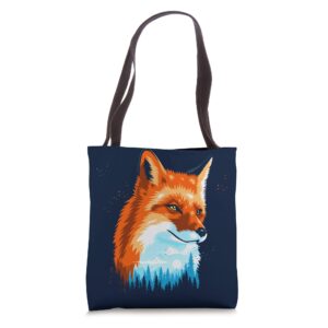 fox forest face tote bag