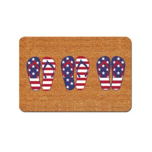 momobo funny doormat custom indoor doormat -flip flop american flag doormat funny front mats home and office decorative entry rug garden/kitchen/bedroom mat non-slip rubber 23.6 x15.7 inch