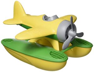 green toys seaplane, yellow/green cb - pretend play, motor skills, kids bath toy floating vehicle. no bpa, phthalates, pvc. dishwasher safe, recycled plastic, made in usa.