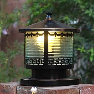 wybfztt-188 led post lights outdoor villa home garden patio pillar lamp e27 waterproof glass lantern lawn light balcony garage terrace fence sconce light