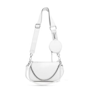 amhdv women multipurpose crossbody bags small shoulder bag fashion 3 in 1 zip handbags with coin purse (02-white)