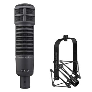 electro-voice re20 broadcast announcer microphone (black) bundle with electro-voice 309a mic shockmount