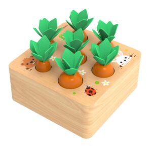 niwwin educational wooden toys for toddlers, carrots harvest shape size sorting game, developmental montessori toys for boys and girls preschool learning fine motor skill