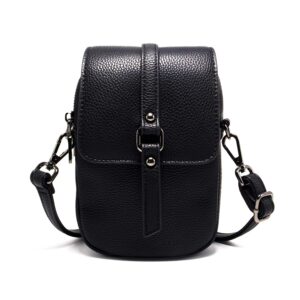 lecanedo small crossbody bag cellphone purse for women, leather purse shoulder bags black