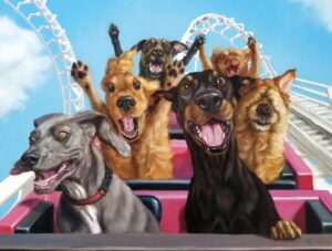 buffalo games - lucia heffernan - fun at the amusement bark - 750 piece jigsaw puzzle for adults - high quality challenging puzzle perfect for game nights - finished size is 24.00 x 18.00