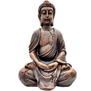 zowie king meditating buddha statue for home, 12" buddha decor desk zen garden buddah decoration home figurine