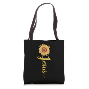 jesus sunflower design christian women gift tote bag