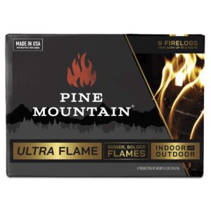 pine mountain ultraflame fire starter log, 3-hour burn time, 9 logs