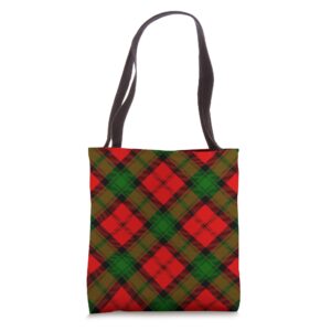 kerr tartan scottish plaid tote bag