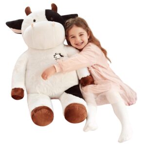 ikasa giant cow stuffed animal, 30 inches big cow plush toy,large cute jumbo soft toys,huge big size fluffy plushy fat plushie,gifts for kids